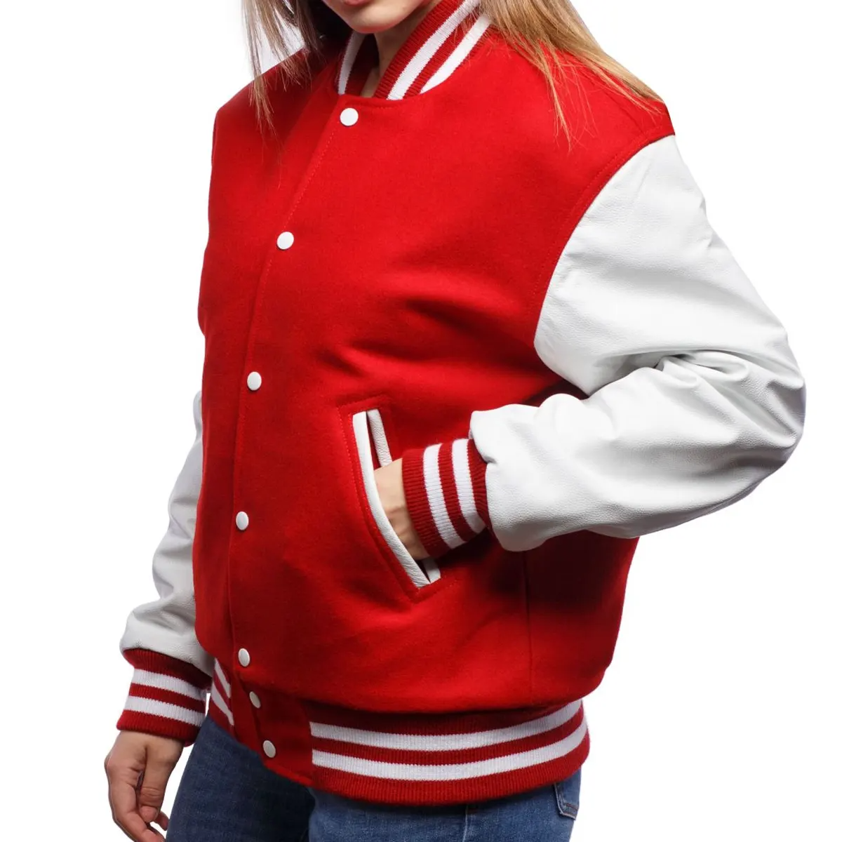 Women’s Varsity Leather Jacket – BLEED